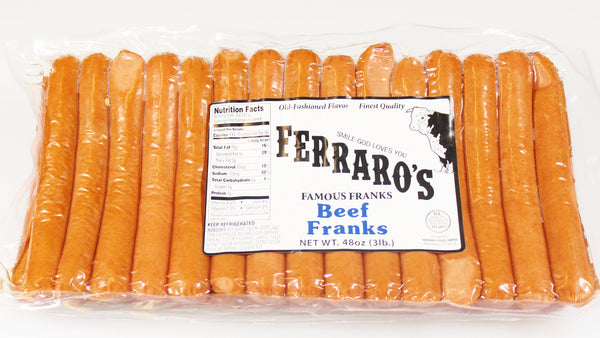 Ferraro's 3lb Beef Skinless Franks $16.99 – The Meat King